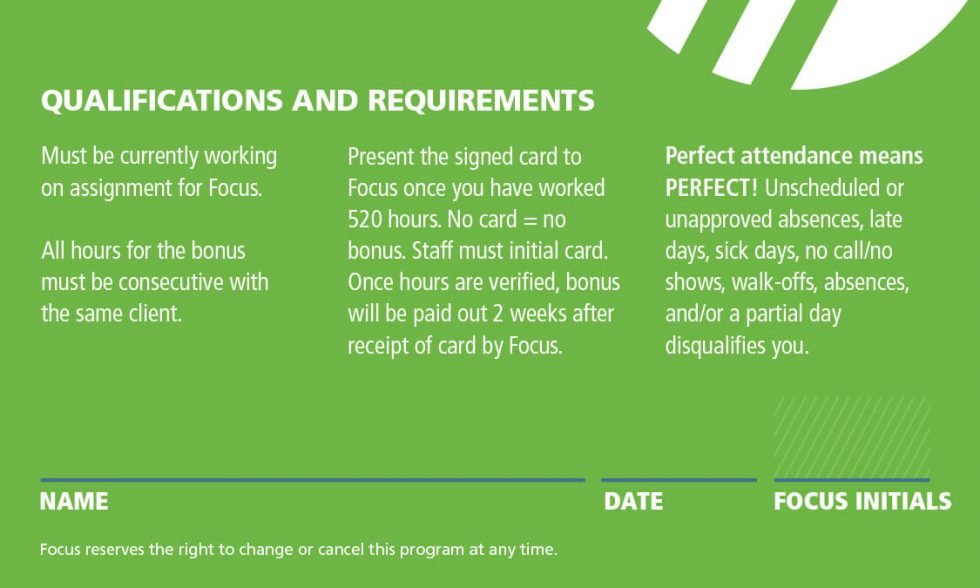 Focus on Safety - Focus Jobs